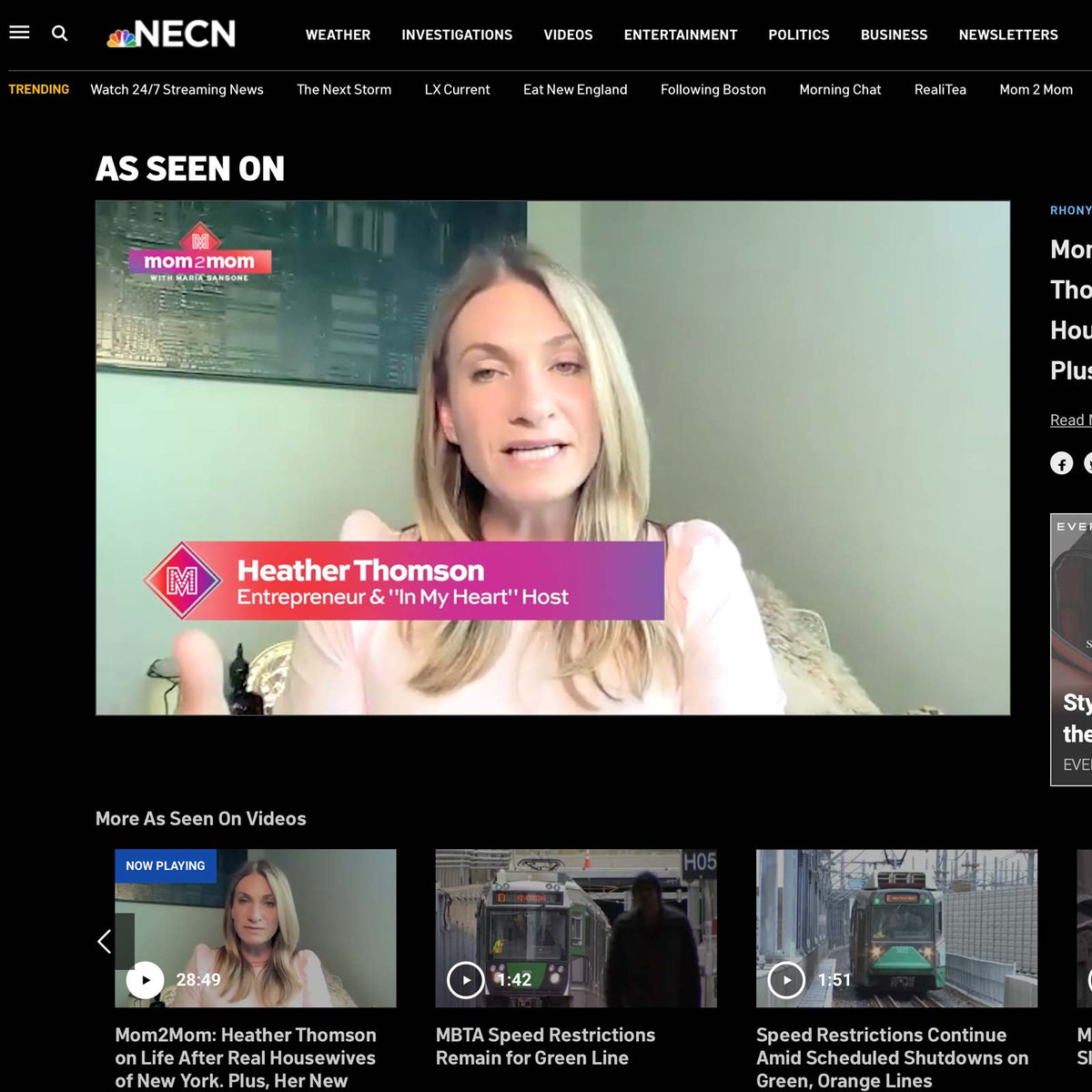 Mom2Mom on NECN Boston – Beyond Fresh